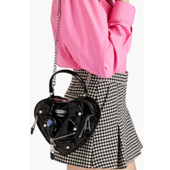 Moschino | Bags | Moschino Embellished Faux Patent Leather Inflatable ...